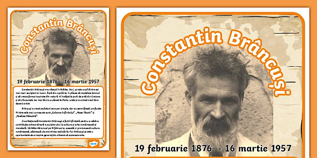 Constantin Brâncuși – Planșă informativă - Twinkl