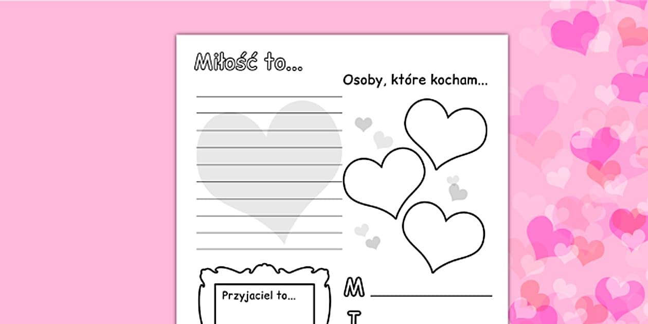 Arkusz Walentynki po polsku (teacher made) - Twinkl