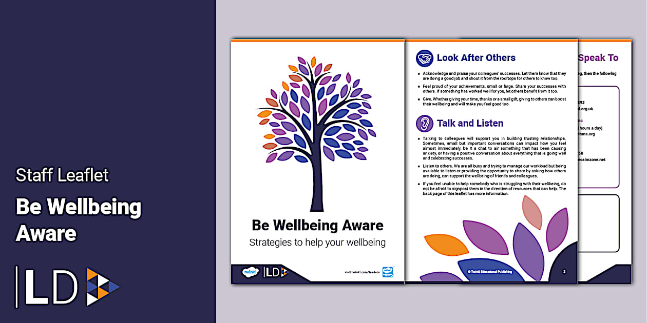 Staff Wellbeing Leaflet | Wellbeing Awareness | SLT Resource