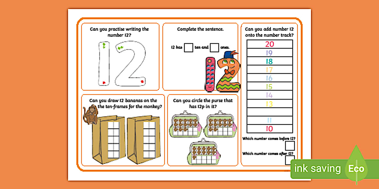 👉 The Adventures of Number 12 Activity Mat (Teacher-Made)