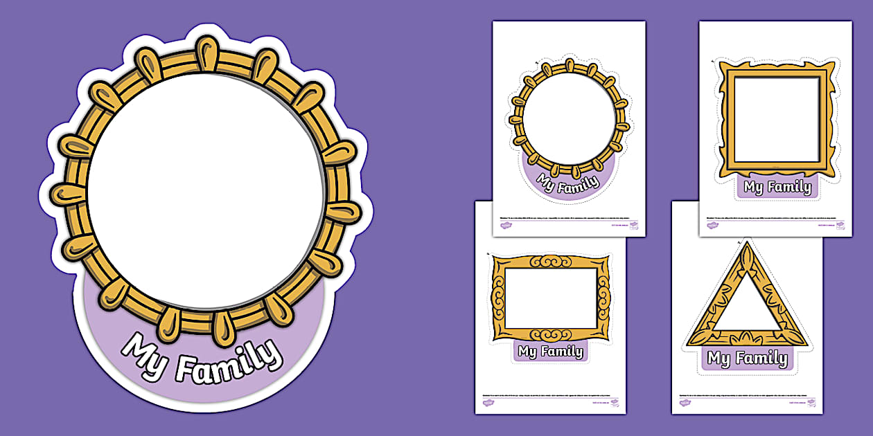My Family Photo Frame Cut-Outs (Teacher-Made) - Twinkl