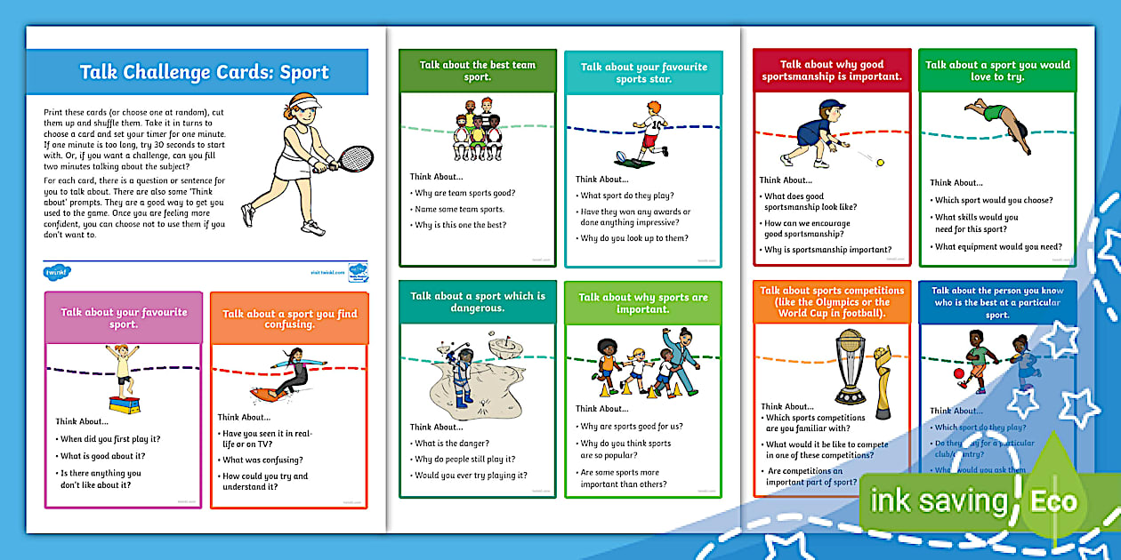 Talk Challenge Cards: Sports (teacher made) - Twinkl