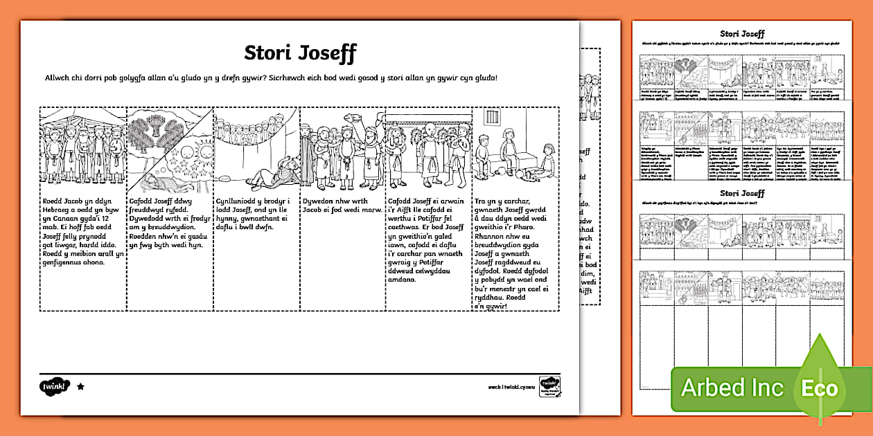 Gweithgaredd Gwahaniaethol Trefnu Stori Joseff