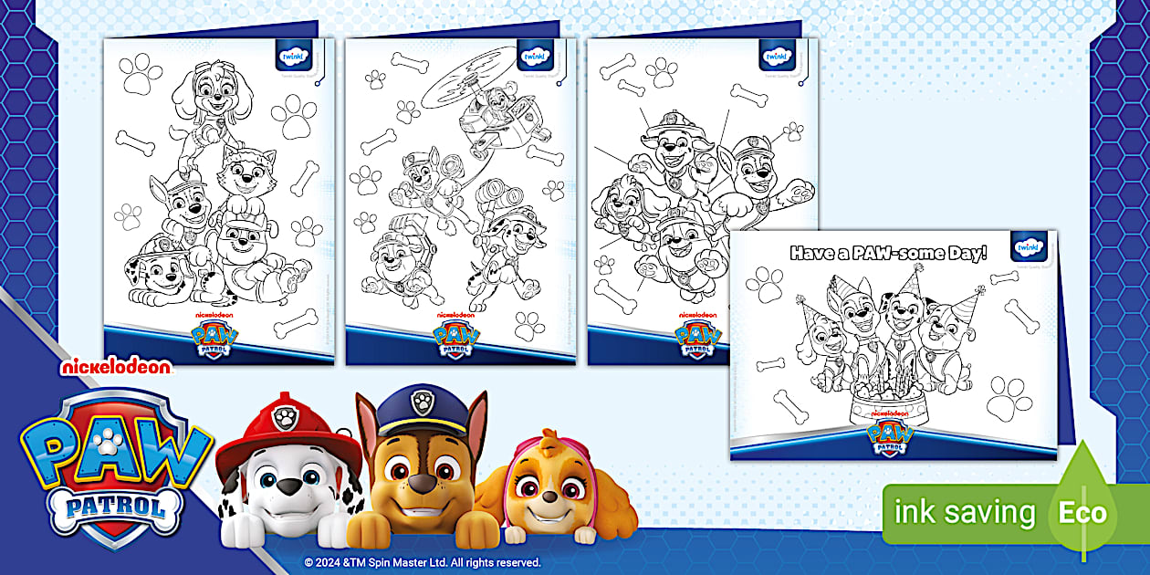 FREE! - PAW Patrol: Colouring Greeting Cards - Twinkl
