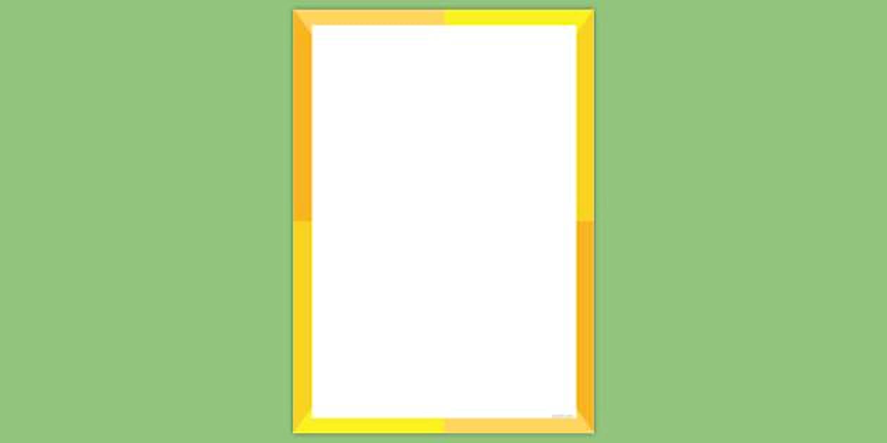 Simple Blank Yellow Page Border | Page Borders | Twinkl