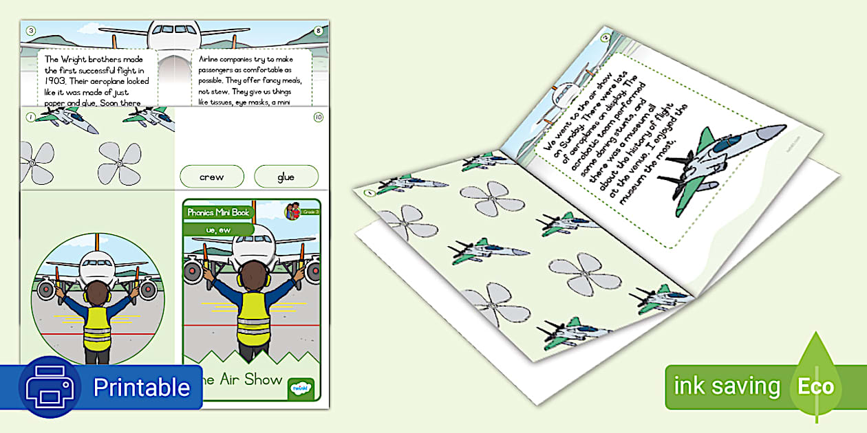 Grade 3 Phonics Mini Book ue, ew - Twinkl