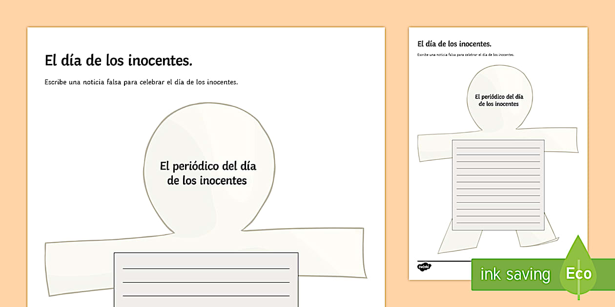 Editable April Fools' Day News Writing Template Spanish