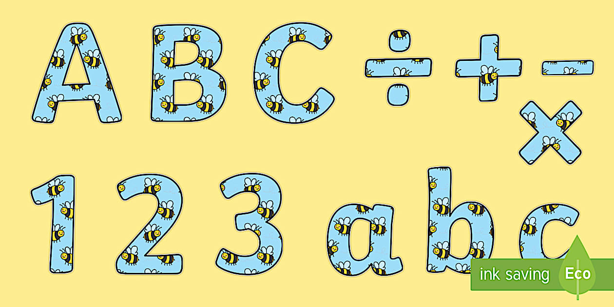 Busy Bees Display Letters and Numbers Pack (teacher made)
