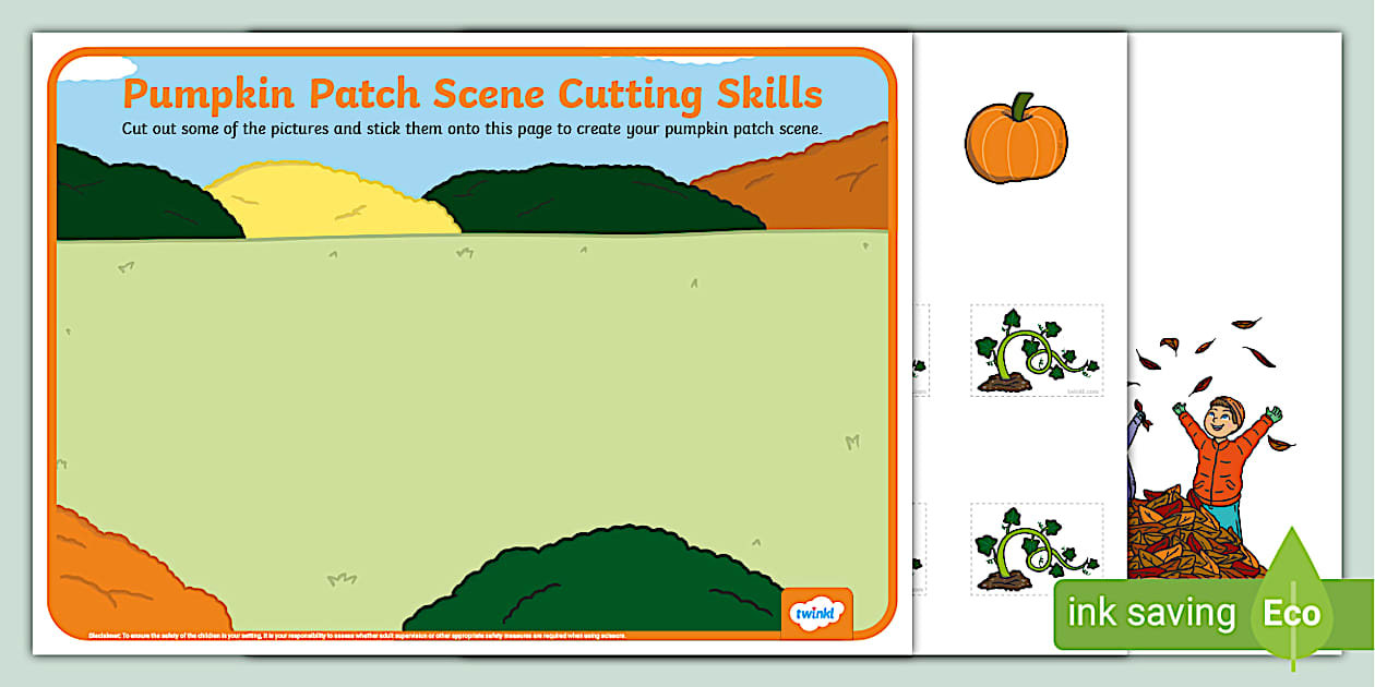 Pumpkin Patch Scene Cutting Skills Activity (Teacher-Made)