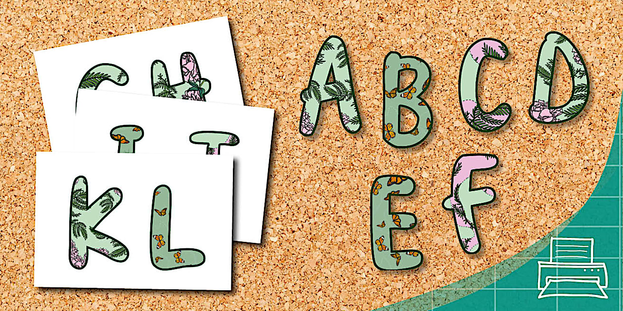 Alphabet Display Lettering | Classroom Organisation | Nature