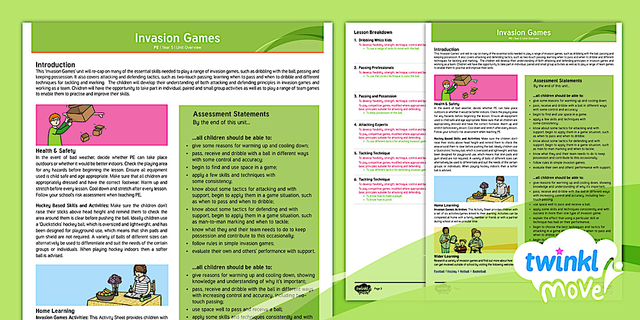 Year 5 Invasion Games Planning Overview | KS2 PE | Twinkl