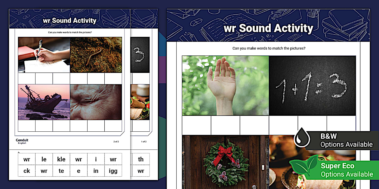 Reinforcing Sounds: 'wr' Cut and Stick Activity - Twinkl
