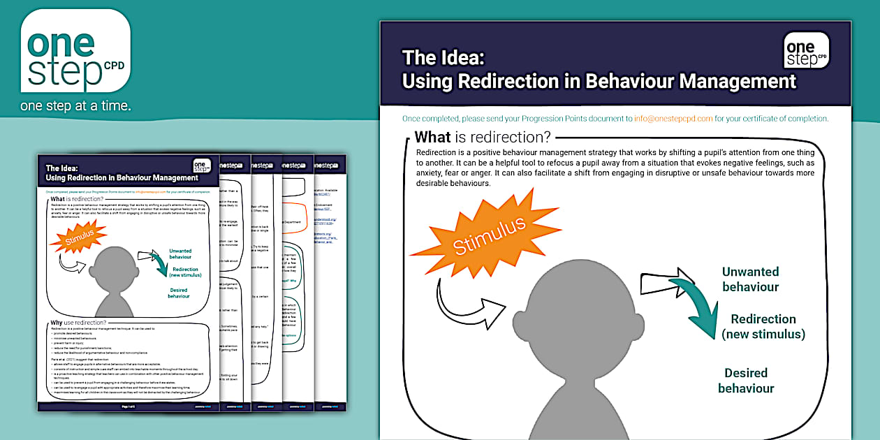 CPD: Using Redirection in Behaviour Management - Twinkl