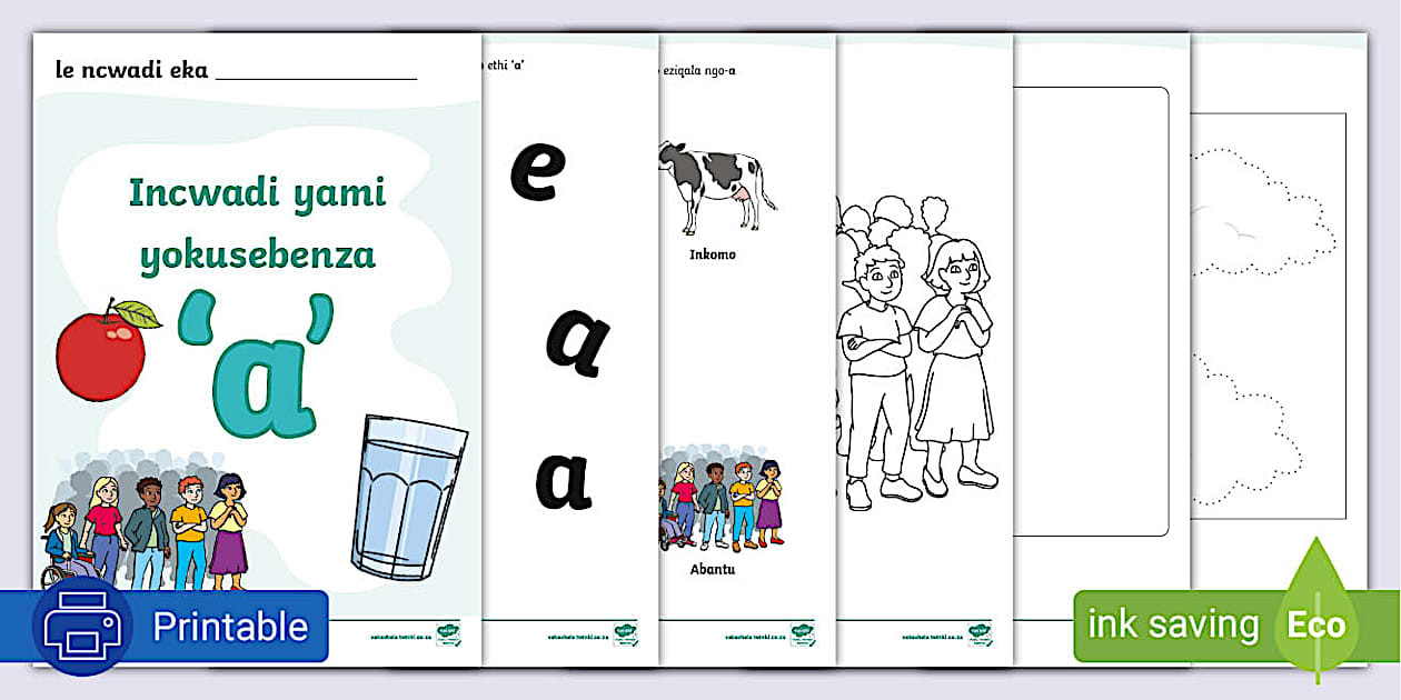 Incwadi yami yokusebenza –'a' (Teacher-Made) - Twinkl