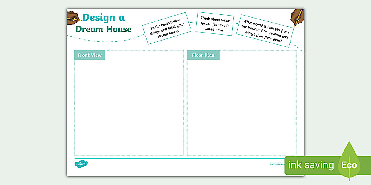 Design a Dream House Activity Sheet (teacher made) - Twinkl