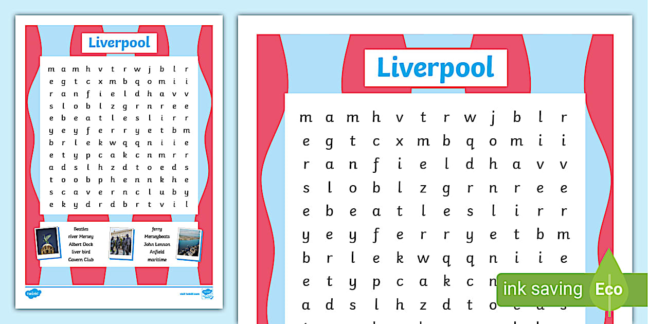 Liverpool Word Search (Teacher-Made) - Twinkl