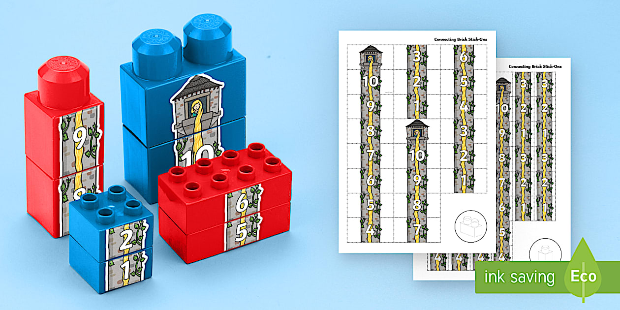 Number Tower to 10 Connecting Bricks Game (teacher made)