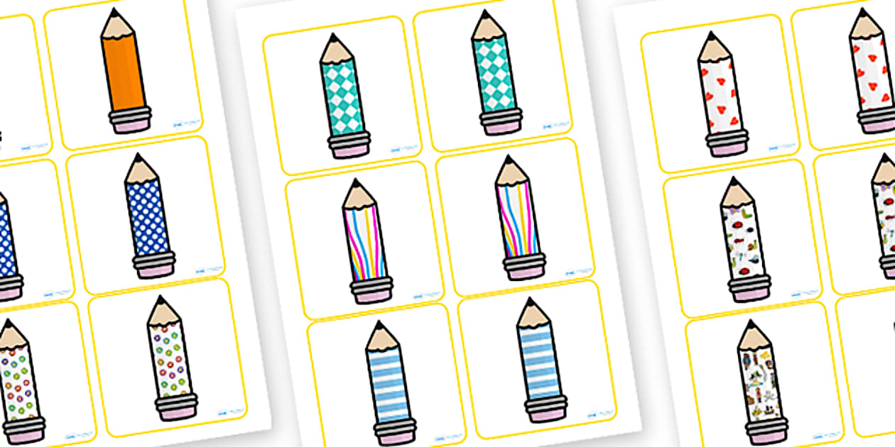Patterned Pencils Matching Activity - Twinkl