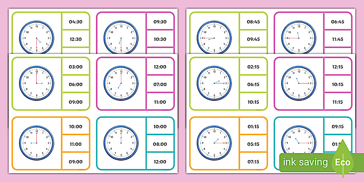 SEND Telling the Time Analogue and Digital Peg Cards