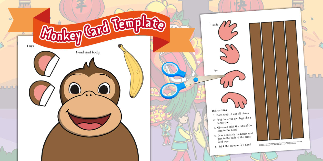 Monkey Card Template