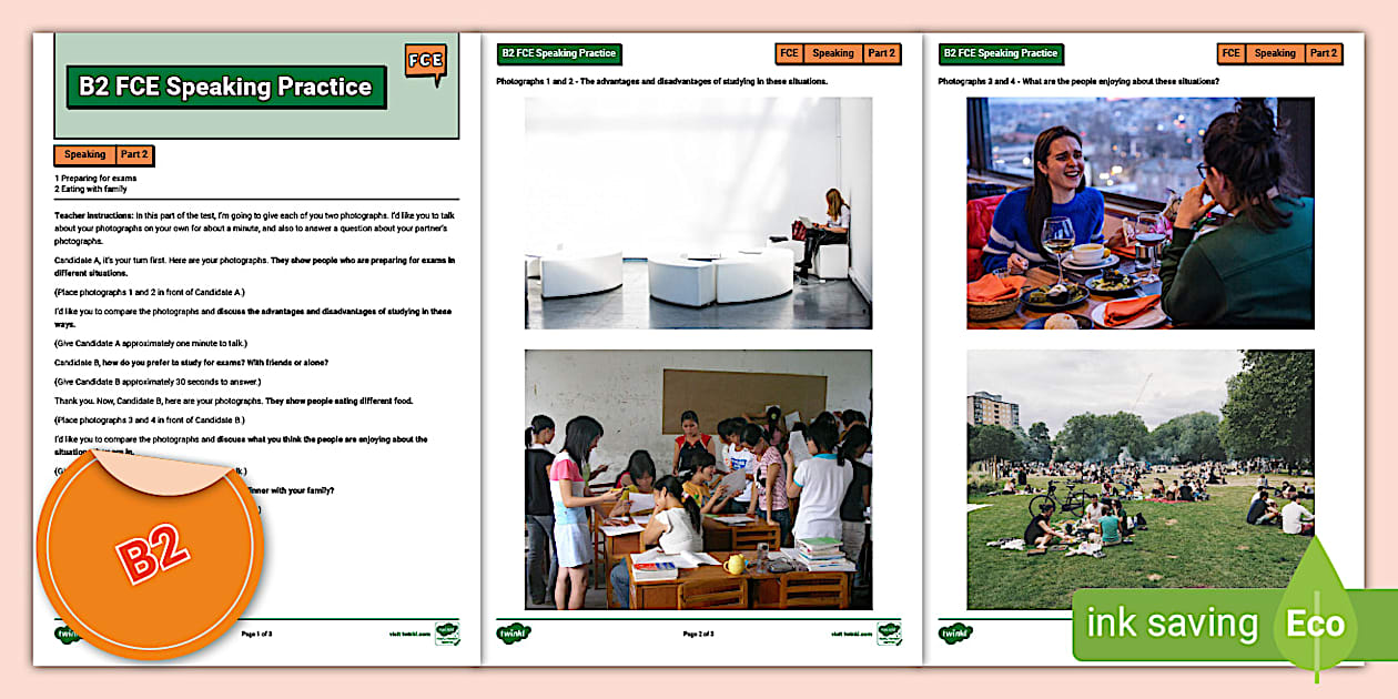 ESL B2 FCE Speaking Part 2 Practice (1) (teacher made)