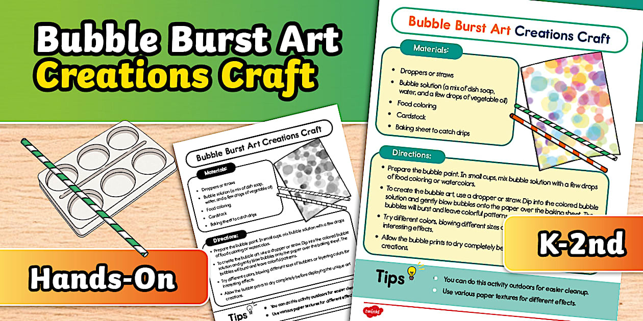 Bubble Burst Art Creations Craft (teacher made) - Twinkl