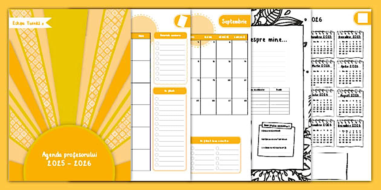 Agenda profesorului 2025-2026 | Twinkl România - Twinkl