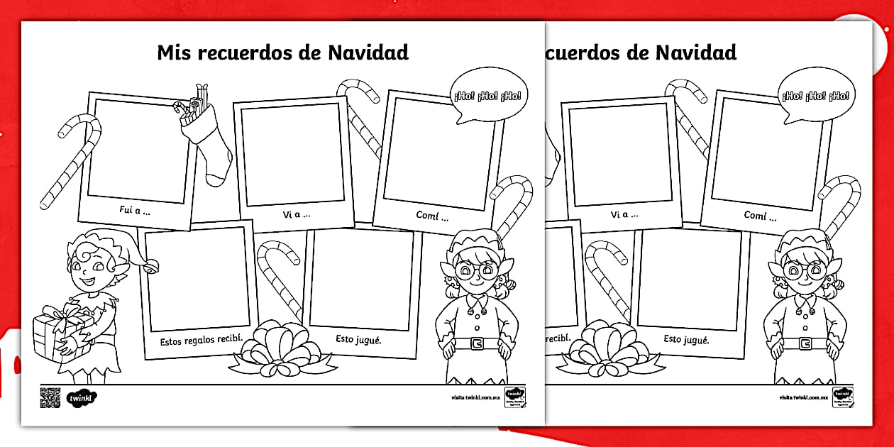 Hoja de actividad: Mis recuerdos de Navidad - Twinkl