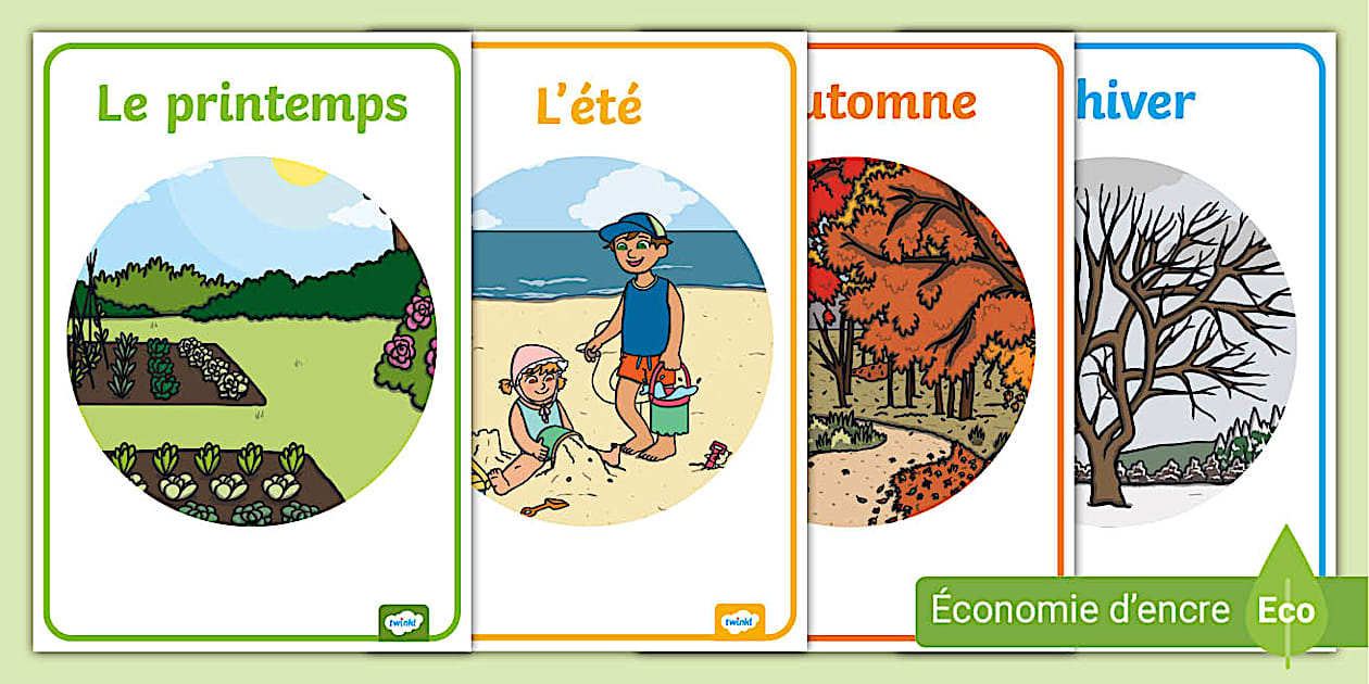 Cursive Posters d'affichage : les quatre saisons - Twinkl