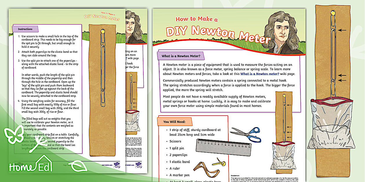 DIY Newton Meter Instructions (Hecho por educadores)