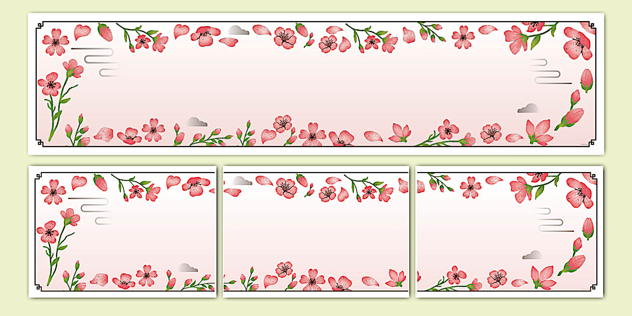 Sakura-Themed Editable Banner (teacher made) - Twinkl