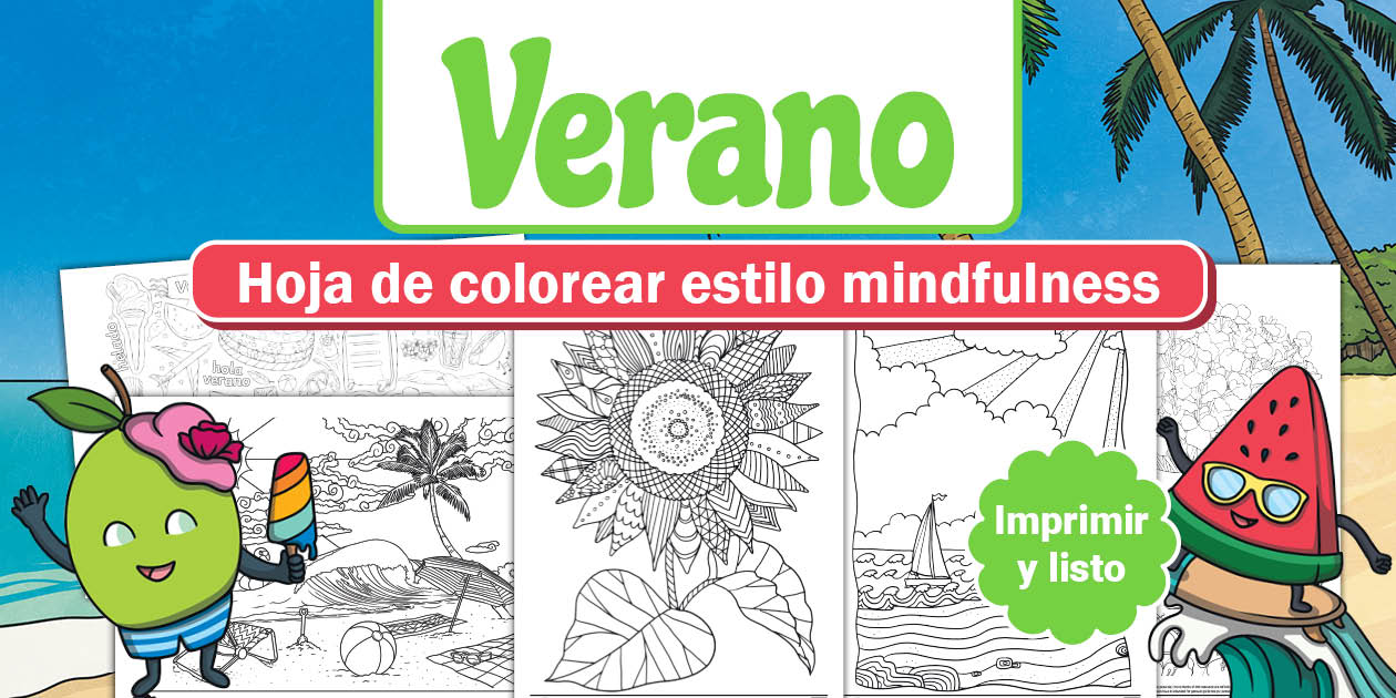 Hojas de colorear: Mindfulness - Verano