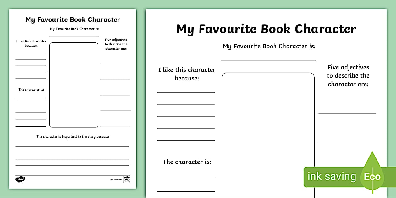 My Favourite Book Character Worksheet