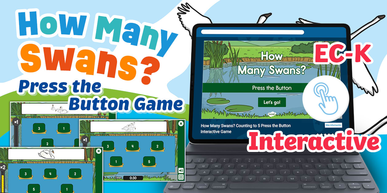 How Many Swans? Counting to 5 Interactive Game - Twinkl