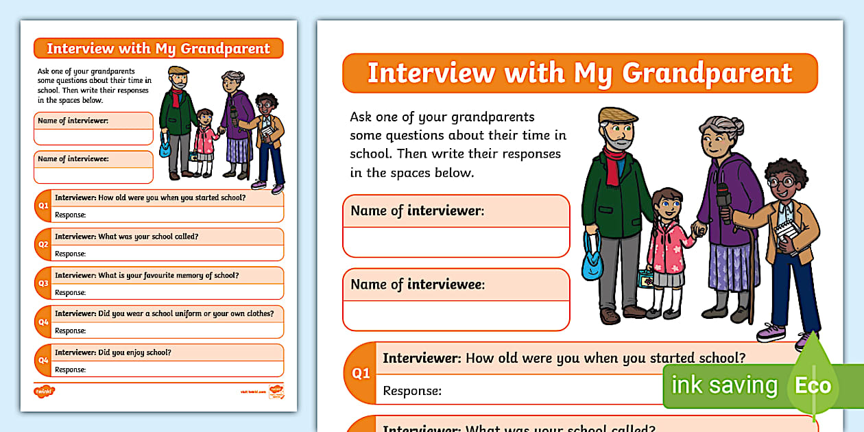 Interview with My Grandparent Activity,grandparent day