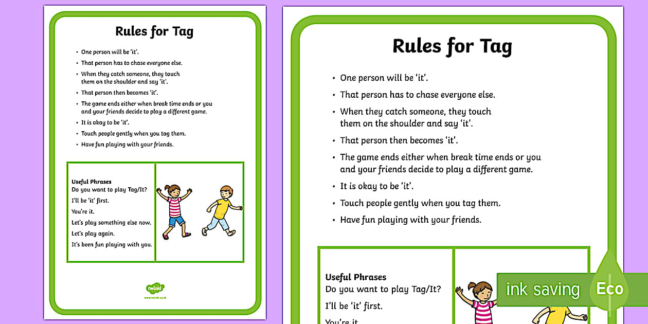 Tag Rules and Social Scripts (Teacher-Made) - Twinkl