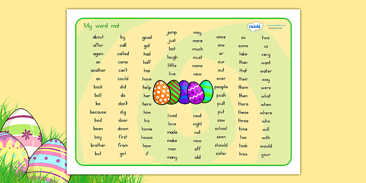 Tas Easter Theme Word Mat Teacher Made Twinkl