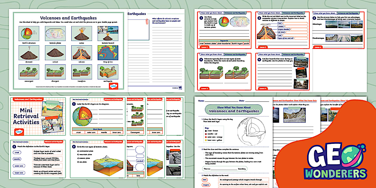 Geo Wonderers: Volcanoes and Earthquakes Assessment Pack