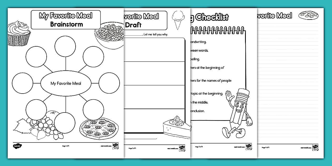 First Grade My Favorite Meal Informative Writing Prompt