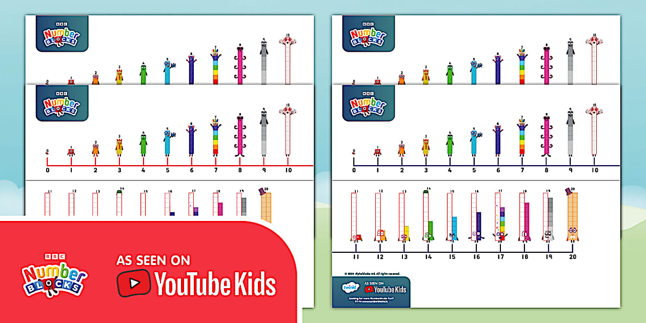 Numberblocks: 0-20 Visual Number Line (teacher made)