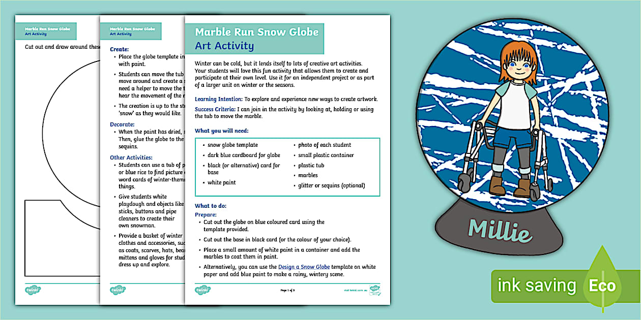 Marble Run Snow Globe Art Activity (teacher made) - Twinkl