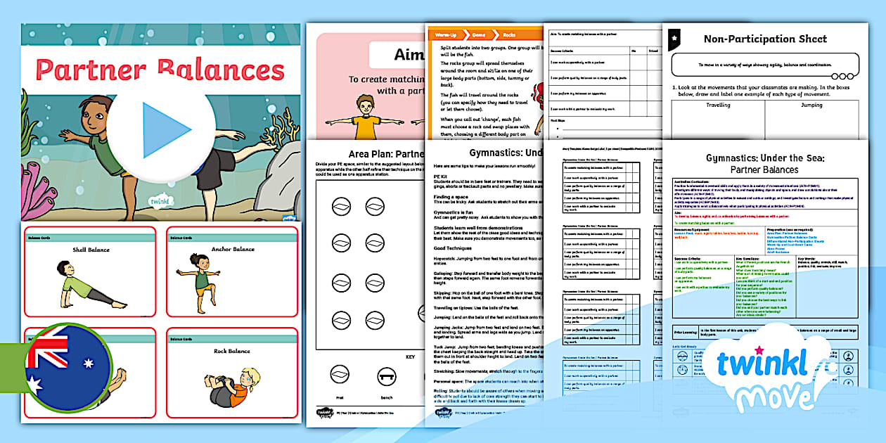 Year 2 Gymnastics: Under the Sea Lesson 2 - Partner Balances