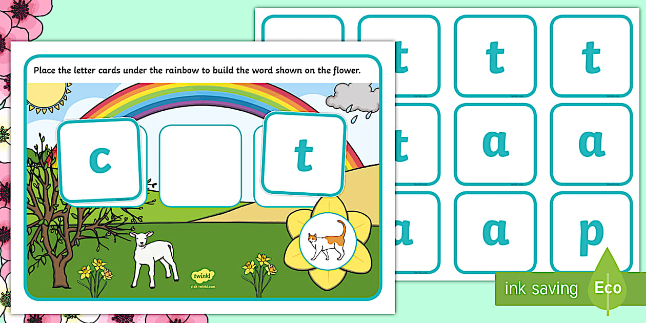 Editable Spring CVC Words Building Activity (teacher made)