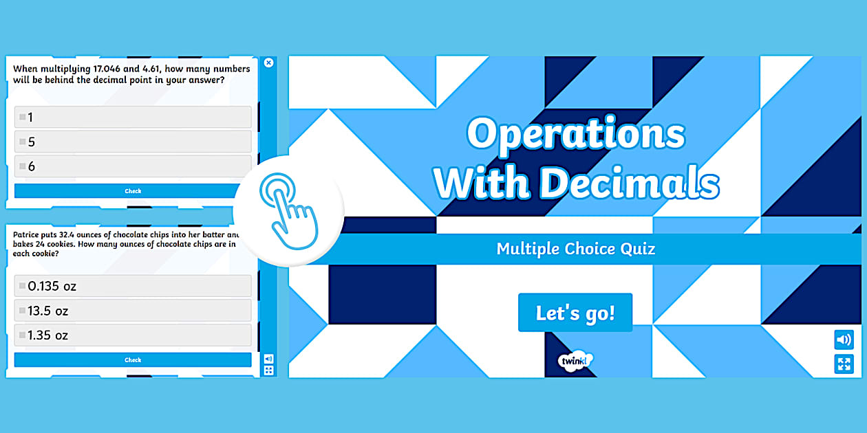 Sixth Grade Operations With Decimals Interactive Quiz