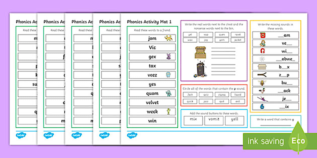 SA Phase 3 Phonics Activity Mat Pack (professor feito)