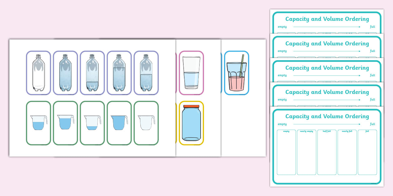 Capacity and Volume Ordering Activity Pack (teacher made)