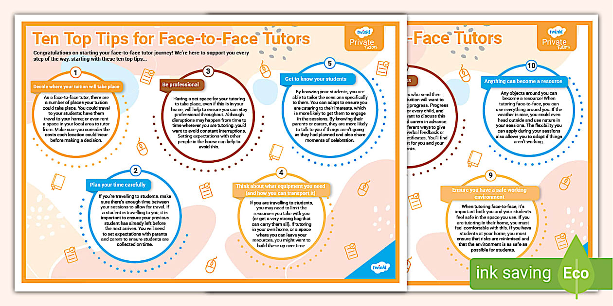 10 Top Tips for Face-to-Face Tutors (teacher made) - Twinkl