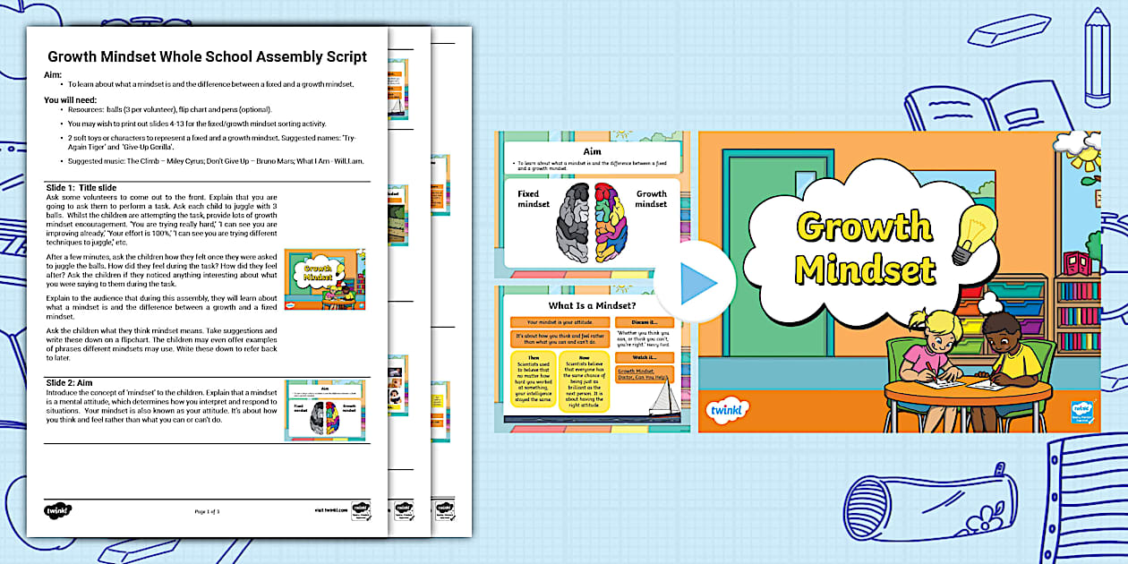 Growth Mindset Assembly Pack - Primary (teacher made)