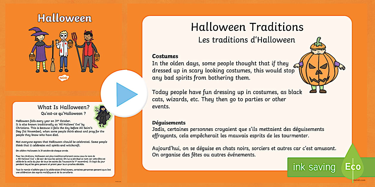 Halloween PowerPoint English/French (teacher made) - Twinkl