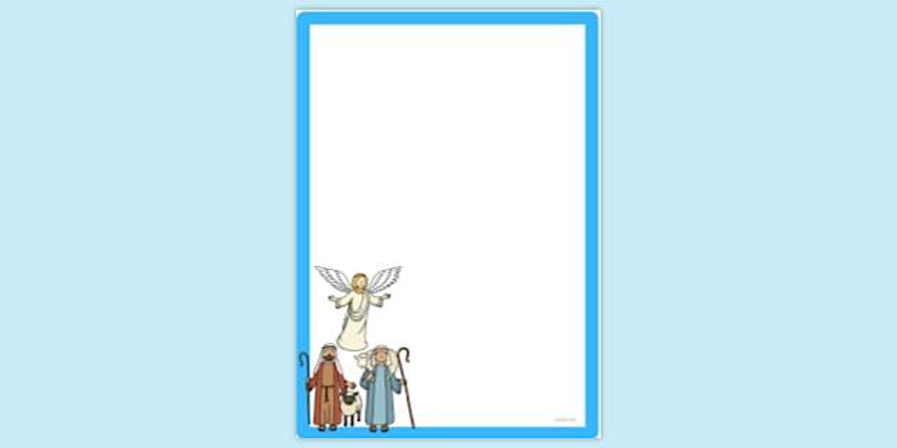 Simple Blank Shepherds and Angels Page Border | Page Borders
